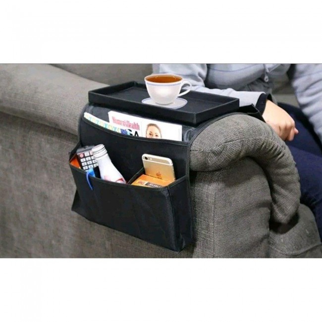 Margoun 6-Pocket Sofa Couch Arm Rest Hanging Organizer with Table-Top ...